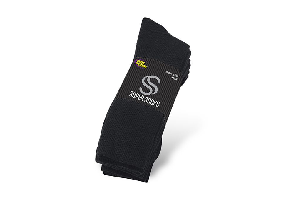 Black Midcalf Super Socks: Pack of 3 Pairs for Men | Shoes For Crews